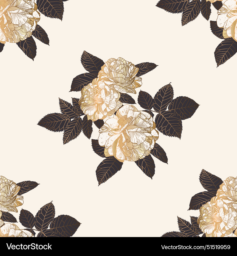 Seamless luxury half drop pattern with white Vector Image
