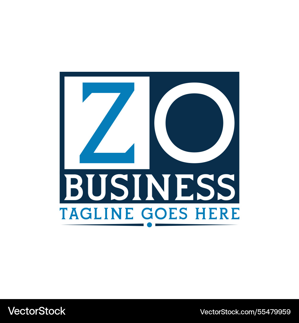 Zo logo letter business design Royalty Free Vector Image