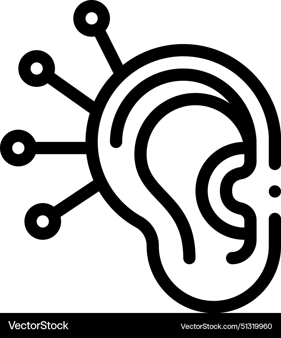 Acupuncture icon thin linear style design Vector Image