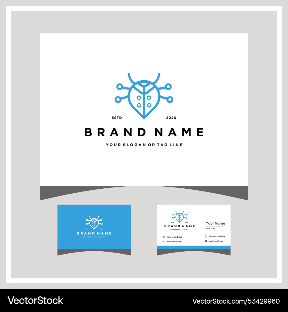 Bug tech logo design Royalty Free Vector Image