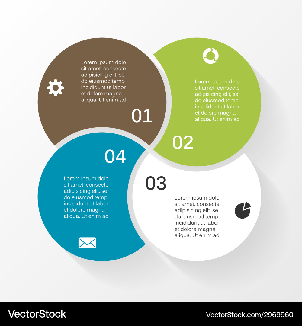 Circular Diagram Template - Steps & Options Vector Image