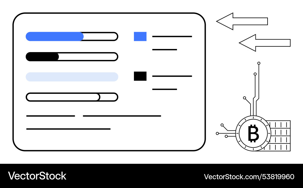 Cryptocurrency transaction interface with progress