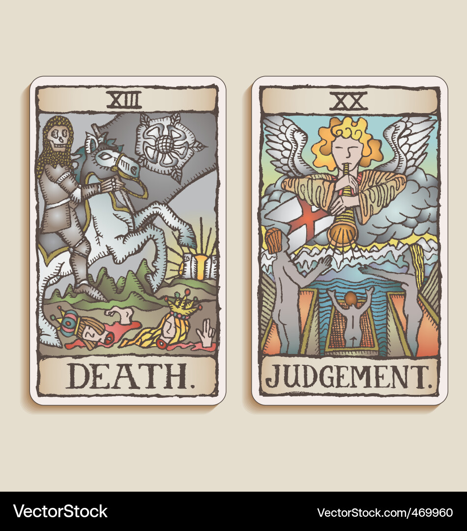 Death and Judgment Tarot Cards Royalty Free Vector Image