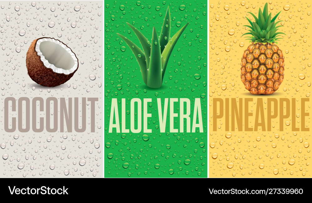 Fresh juice drops background with fruits Vector Image
