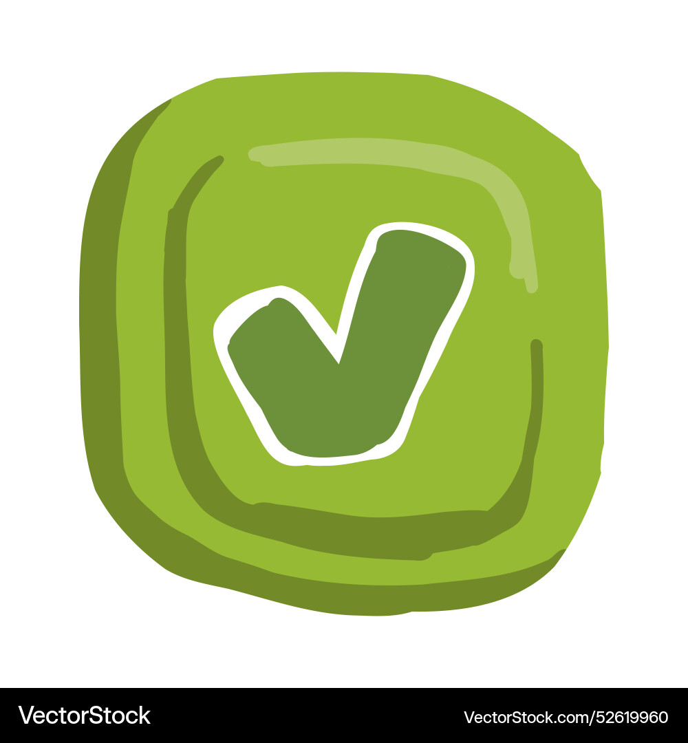 Ok button in cartoon doodle style mobile app Vector Image