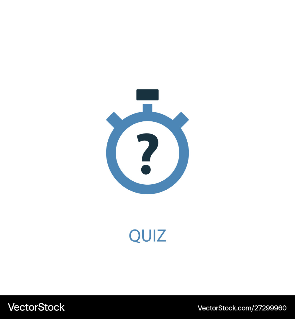 Quiz concept 2 colored icon simple blue element Vector Image