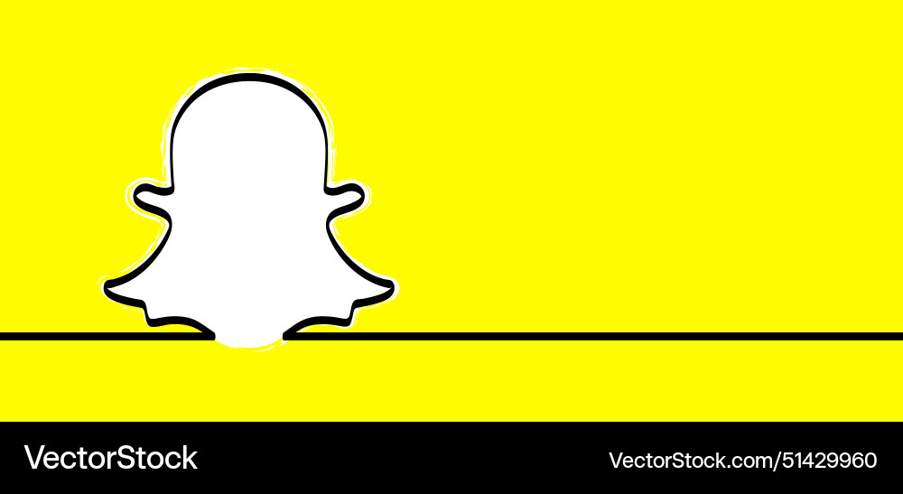 Snapchat social media button Royalty Free Vector Image