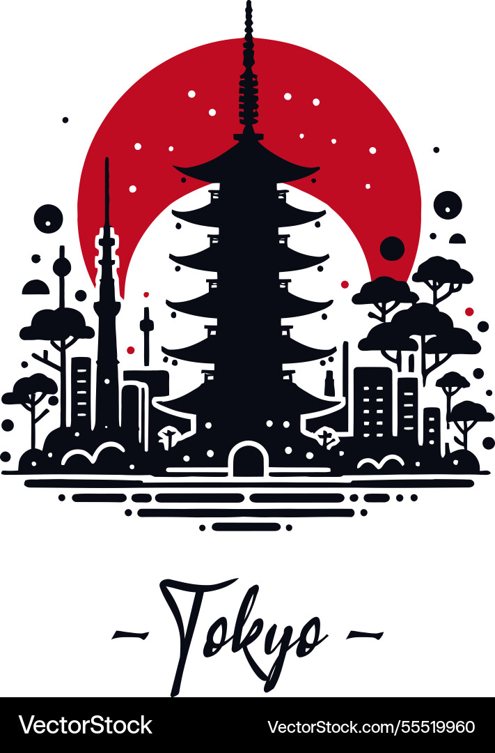 Tokyo japan artwork image Royalty Free Vector Image