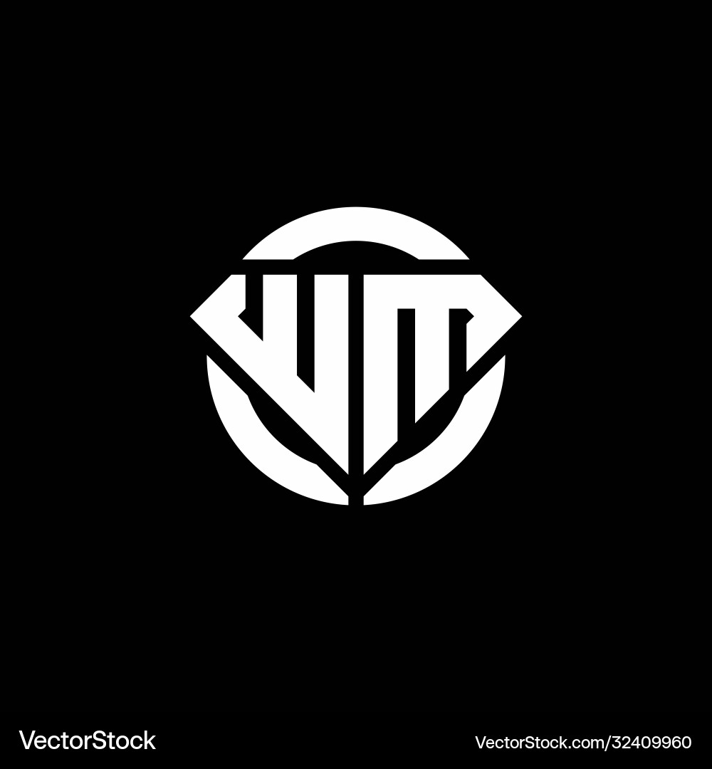 WM Monogram Circle Logo Royalty Free Vector Image