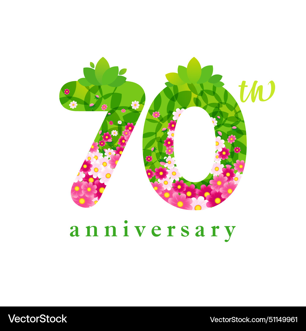 70th birthday florist Royalty Free Vector Image