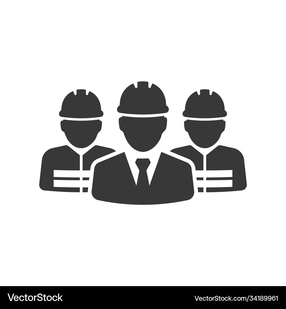 Construction workers group icon images Royalty Free Vector