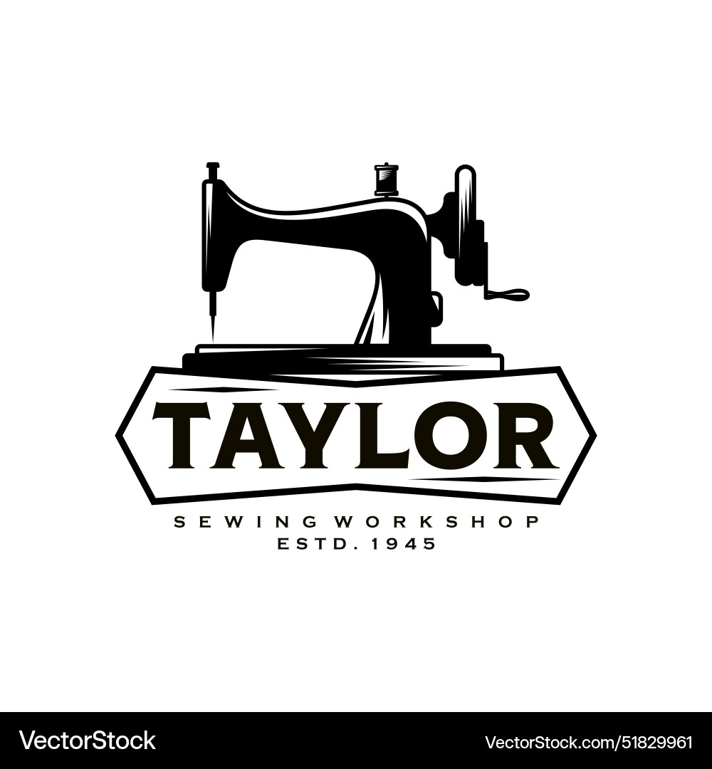 Creative tailor shop logo icon Royalty Free Vector Image