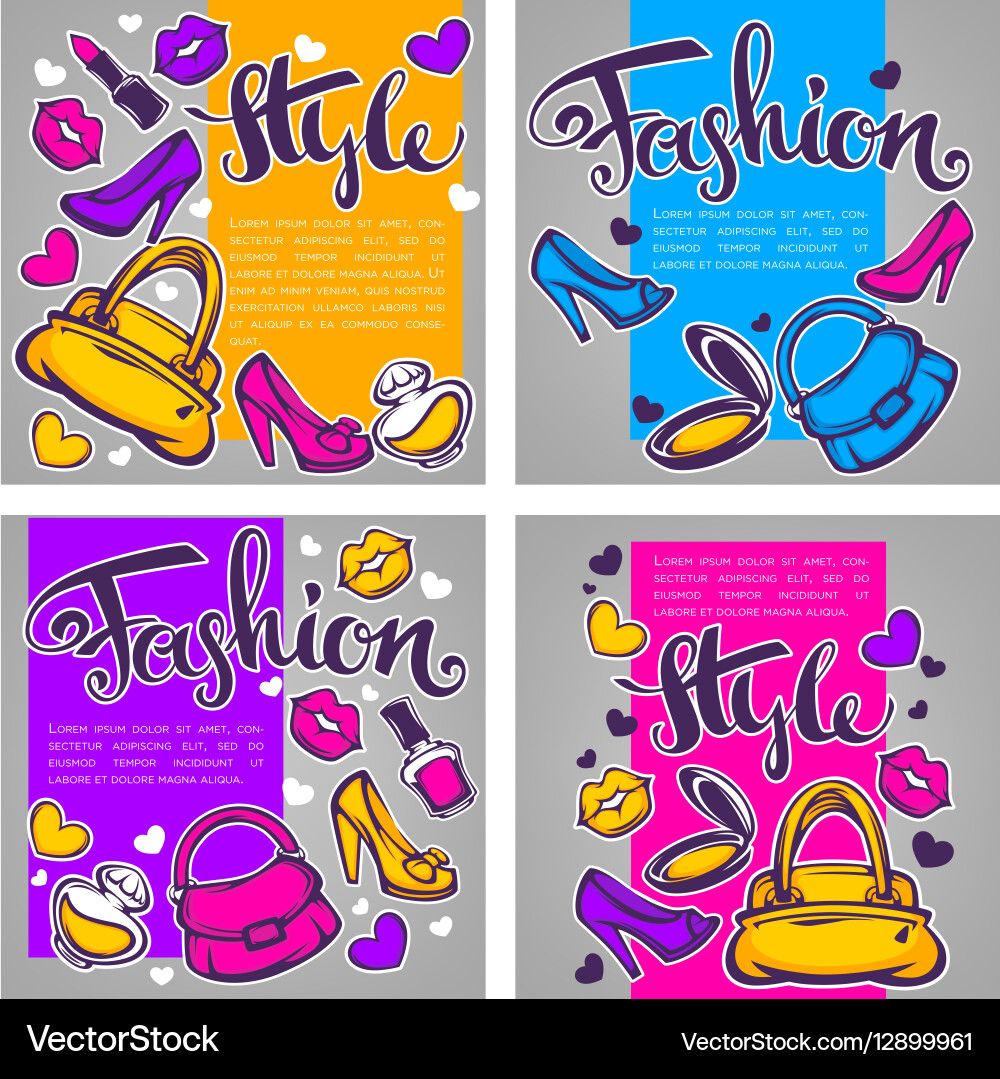 Fashion cards Royalty Free Vector Image - VectorStock