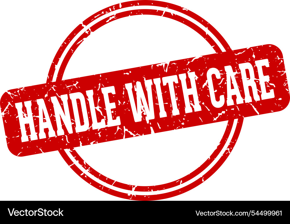 Handle with care stamp Royalty Free Vector Image