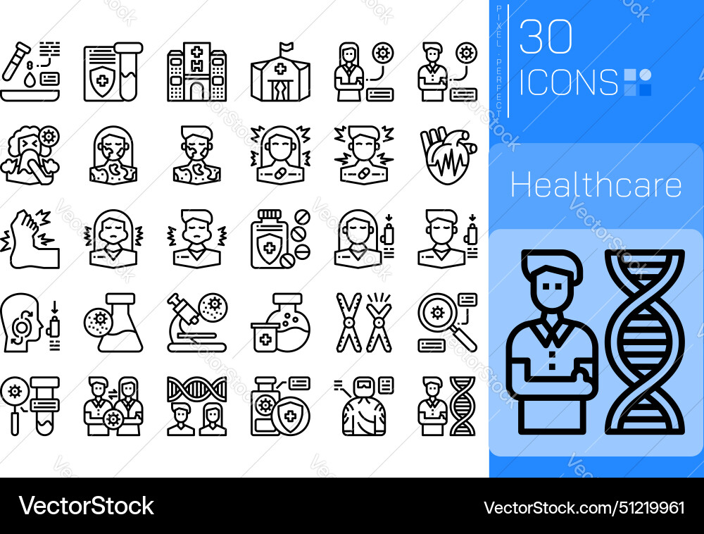 Healthcare outline set 2 Royalty Free Vector Image
