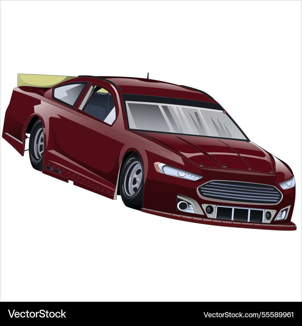 Red drag racing car with black strip – Royalty-Free Vector | VectorStock