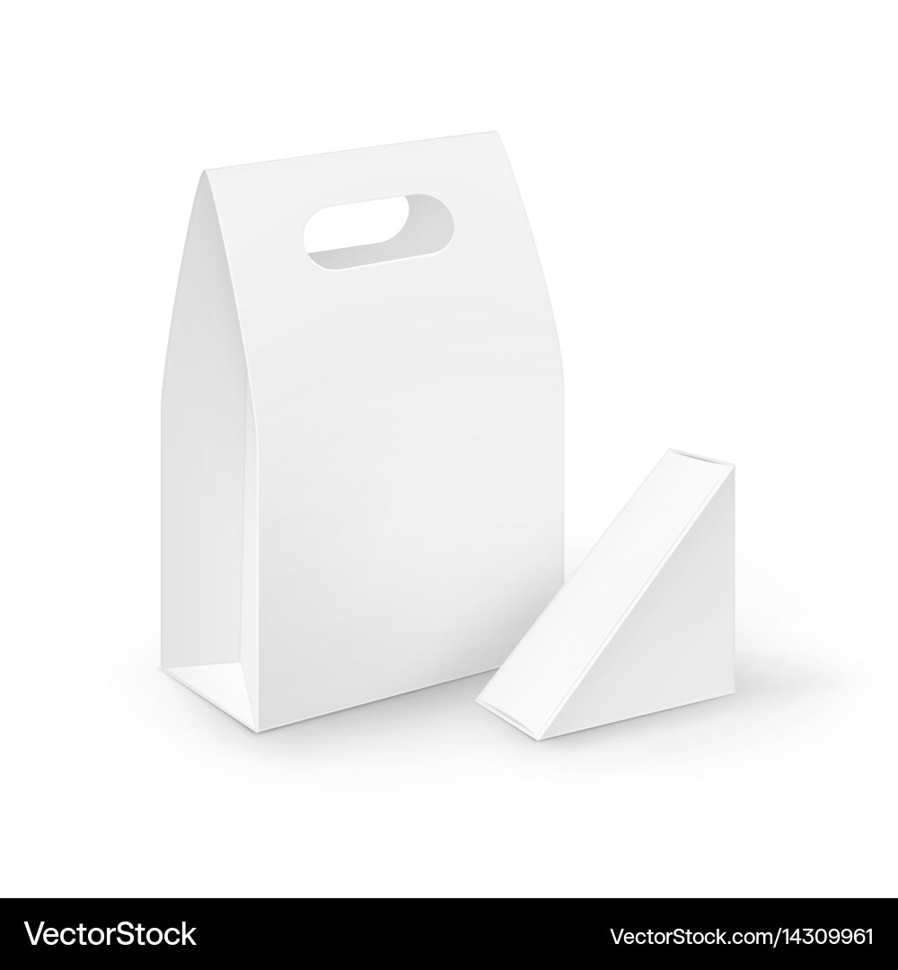 Set of white lunch boxes packaging for sandwich Vector Image