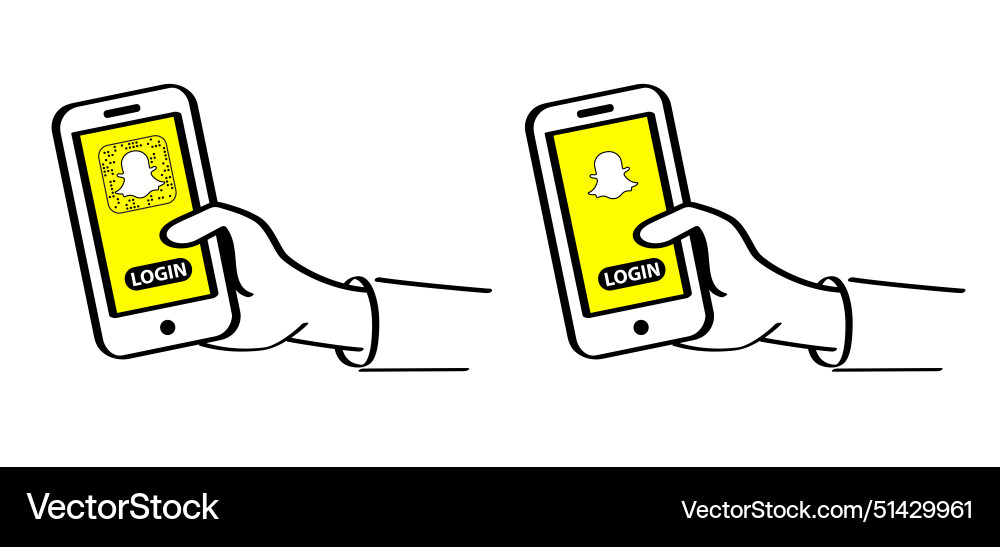 Snapchat social media button Royalty Free Vector Image