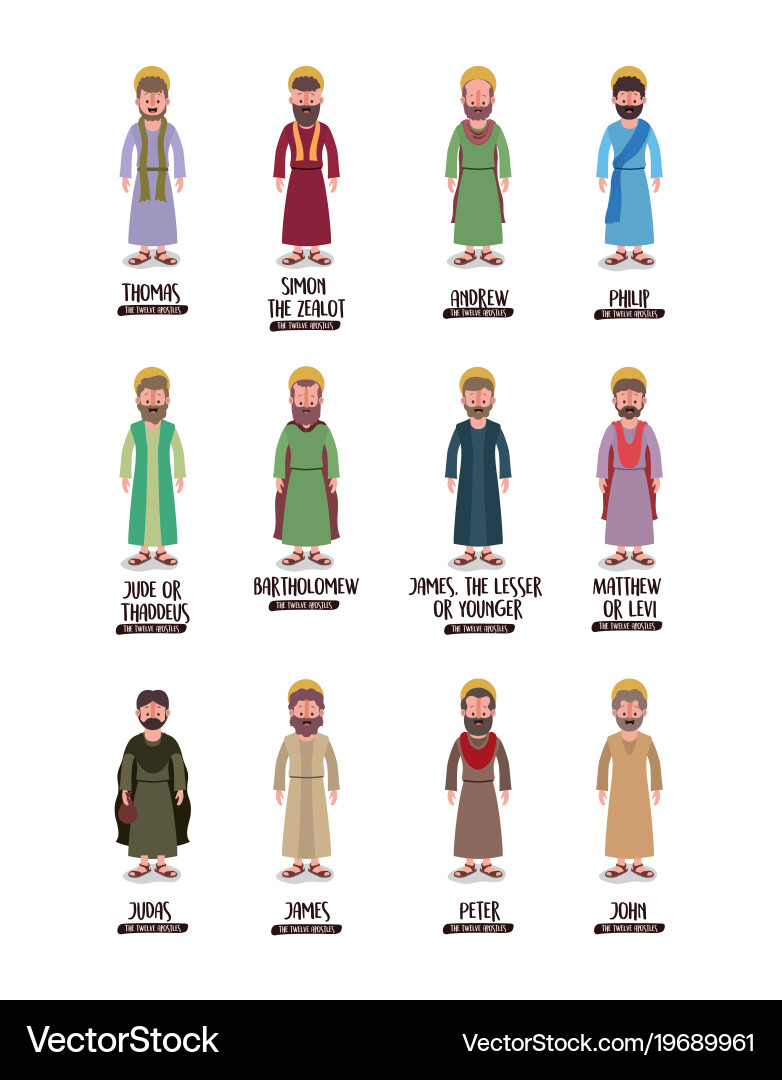 Twelve Apostles Silhouette Background Royalty Free Vector