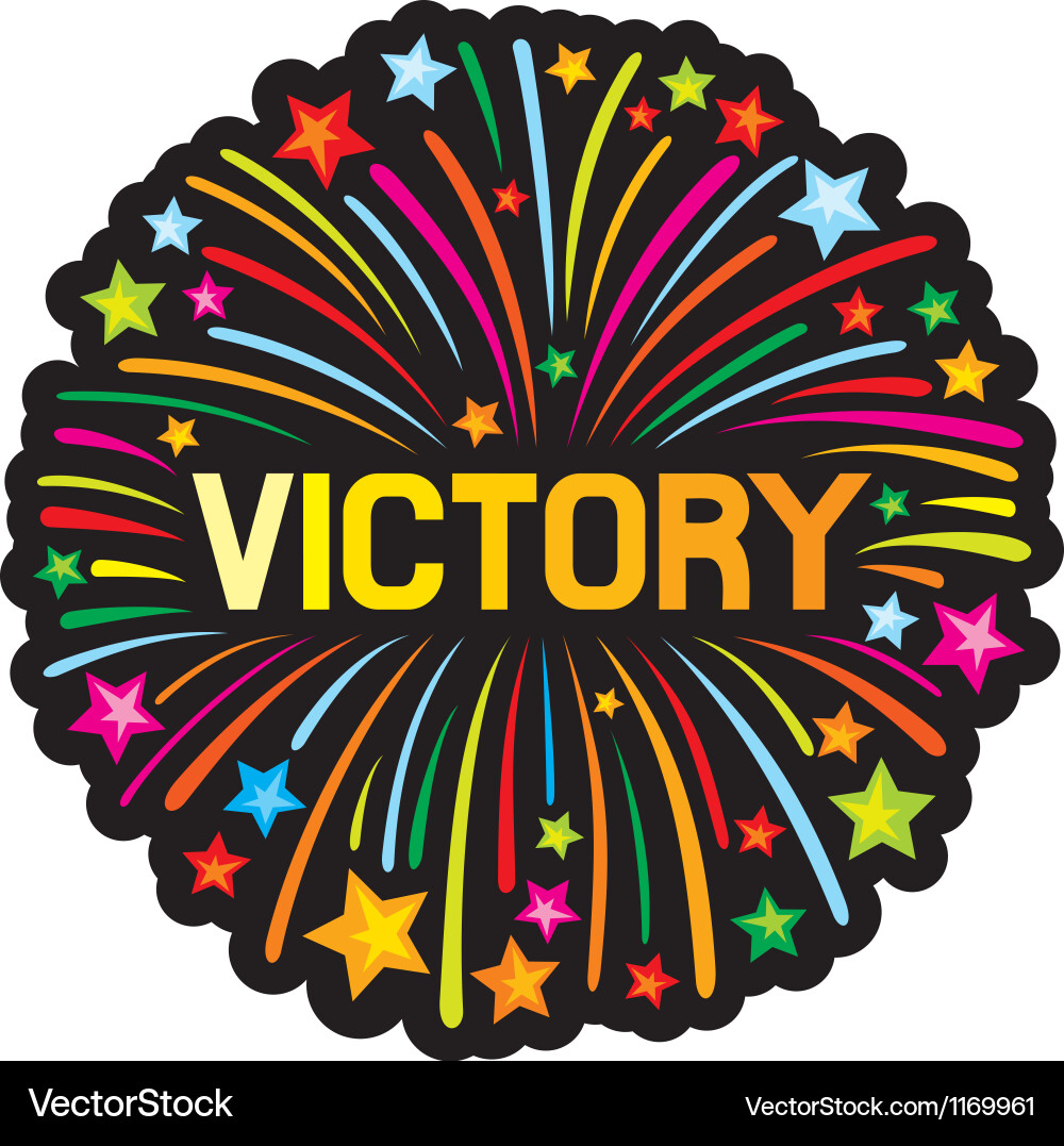 Victory firework Royalty Free Vector Image - VectorStock