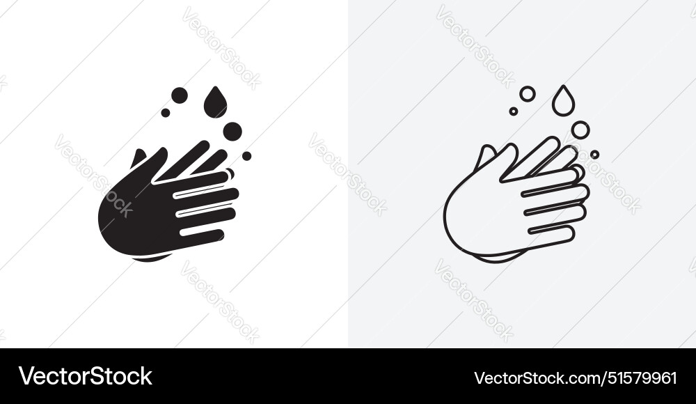 Wash your hands icon set Royalty Free Vector Image