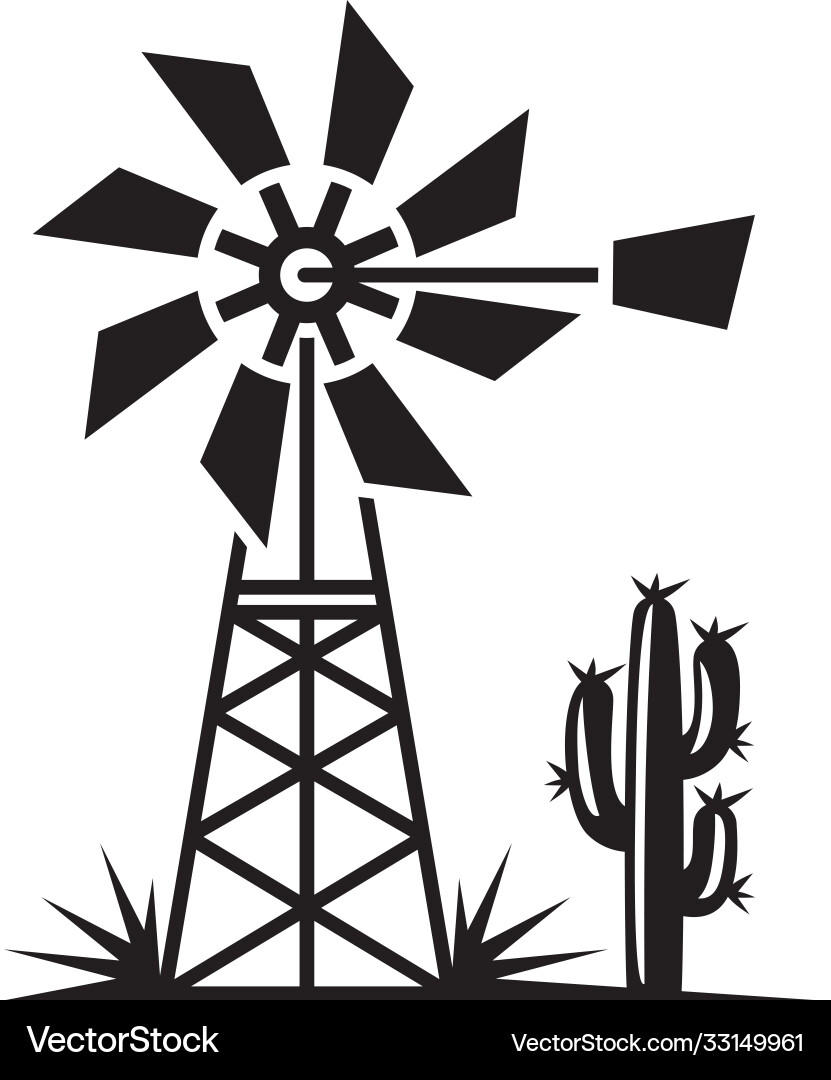 Windmill Royalty Free Vector Image - VectorStock