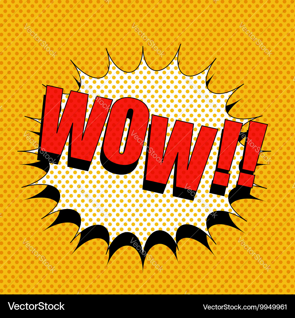 Wow comic cartoon Royalty Free Vector Image - VectorStock