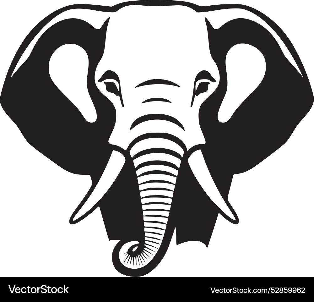 Elephant - black and white isolated icon Vector Image