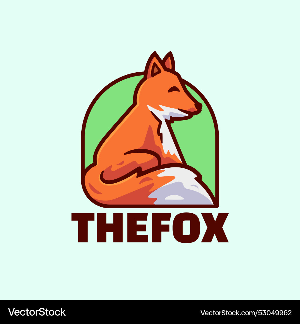 Fox cute cartoon logo Royalty Free Vector Image