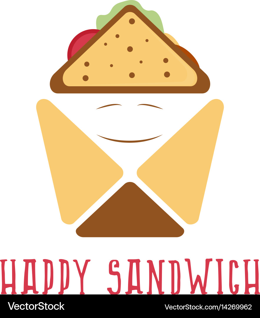 Happy sandwich box abstract design template Vector Image