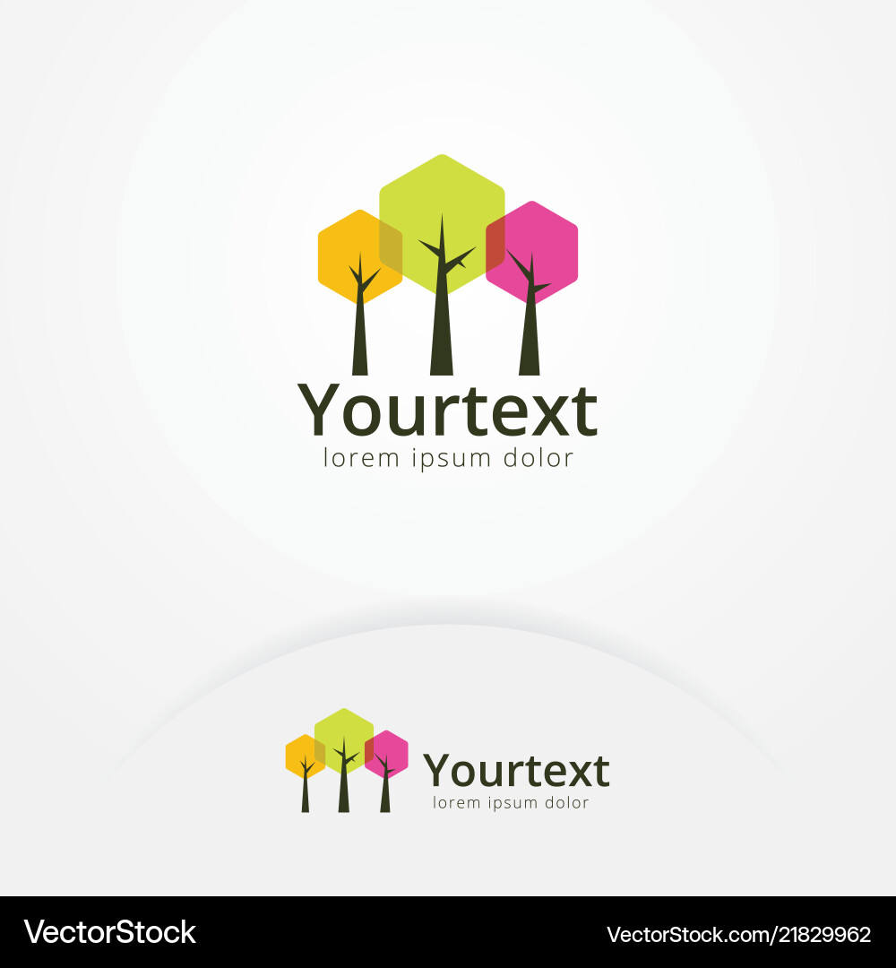 Hexagonal Tree Logo Royalty Free Vector Image - VectorStock