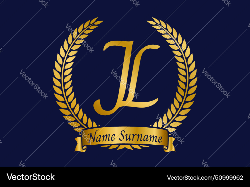 Initial letter j and l jl monogram logo design Vector Image