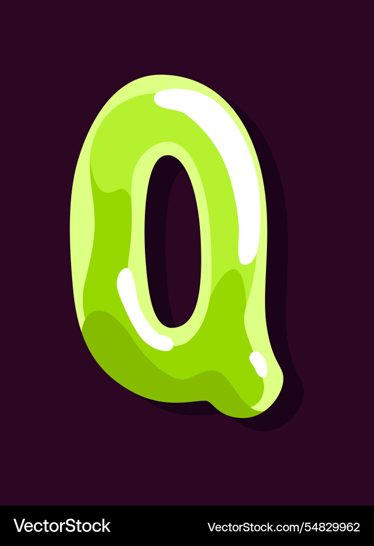 Jelly colorful letter q soft glossy multicolored Vector Image
