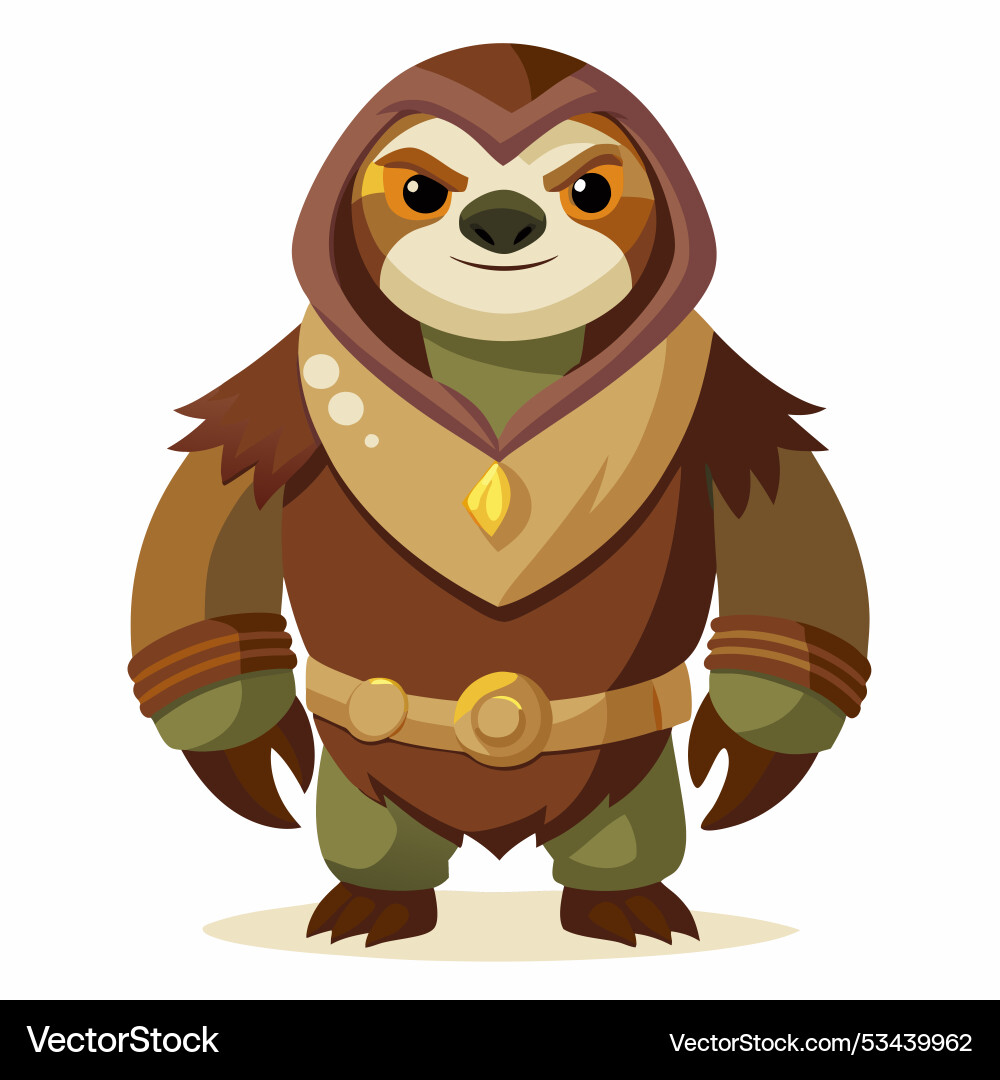 Print handsome sloth clipart Royalty Free Vector Image