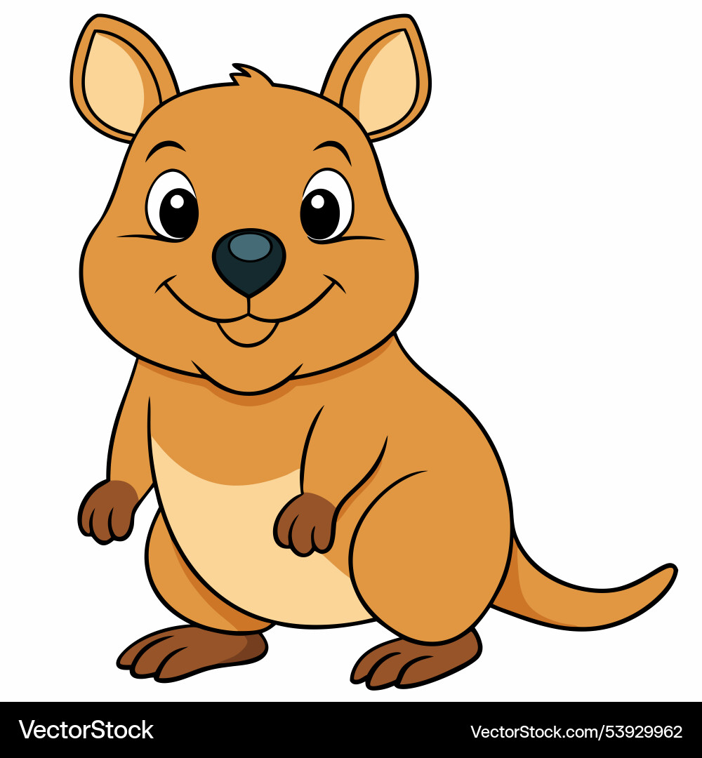 Quokka cartoon flat isolated on white background Vector Image