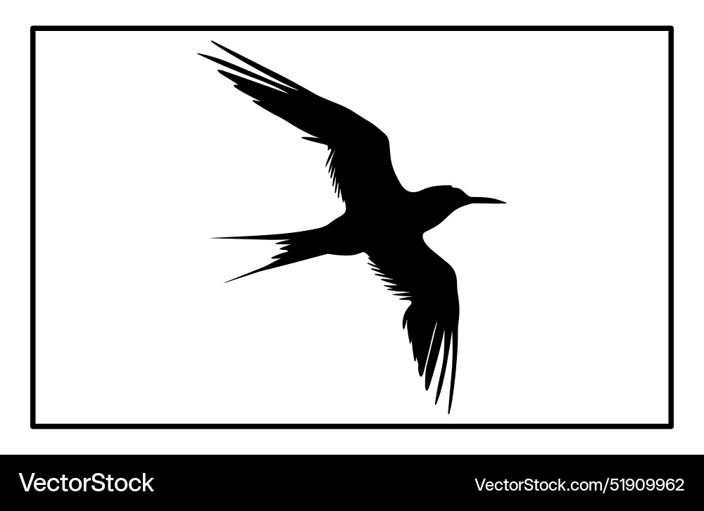 Silhouette of a flying arctic tern bird Royalty Free Vector