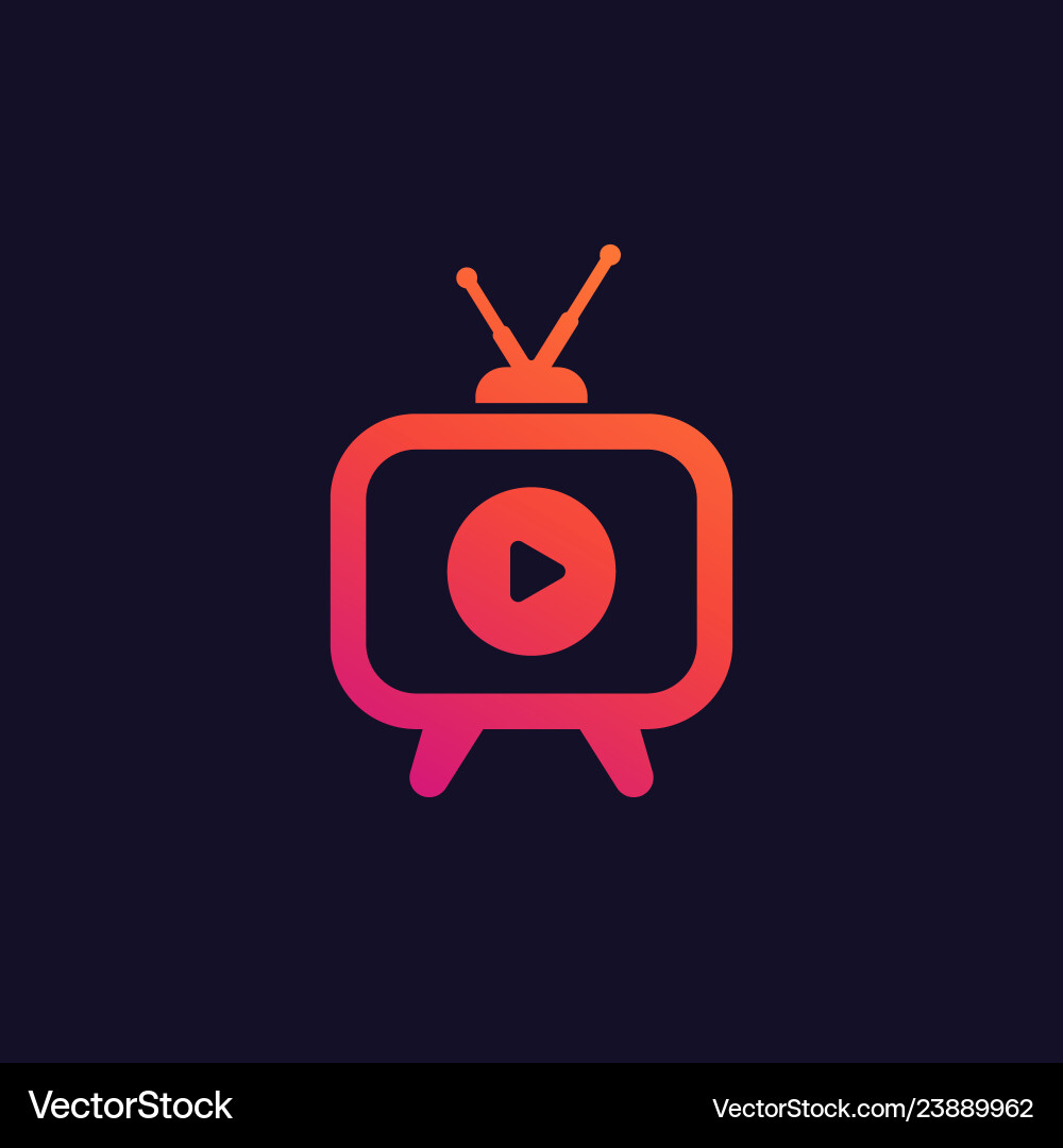 Tv with antenna icon Royalty Free Vector Image
