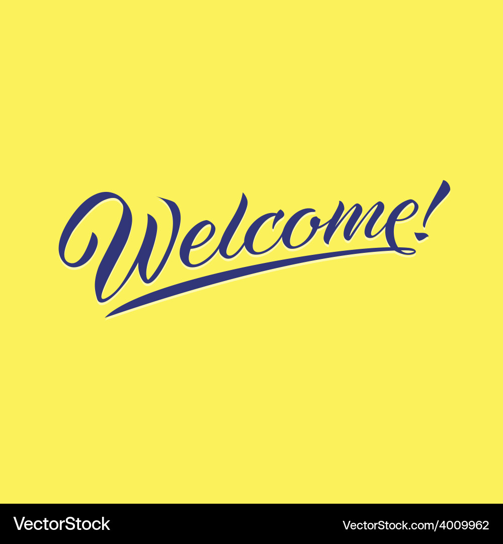 Welcome lettering typography Royalty Free Vector Image