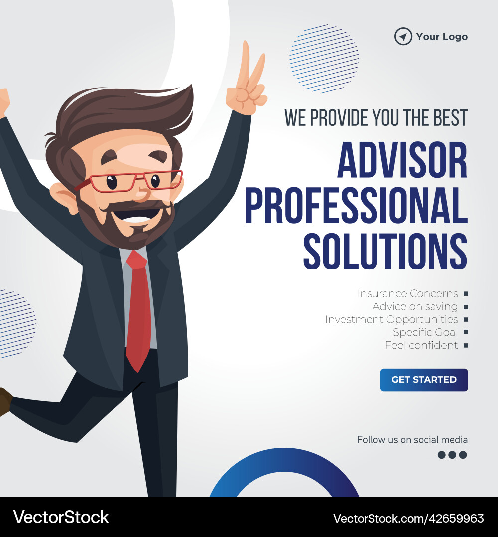 Advisor professional banner design template Vector Image
