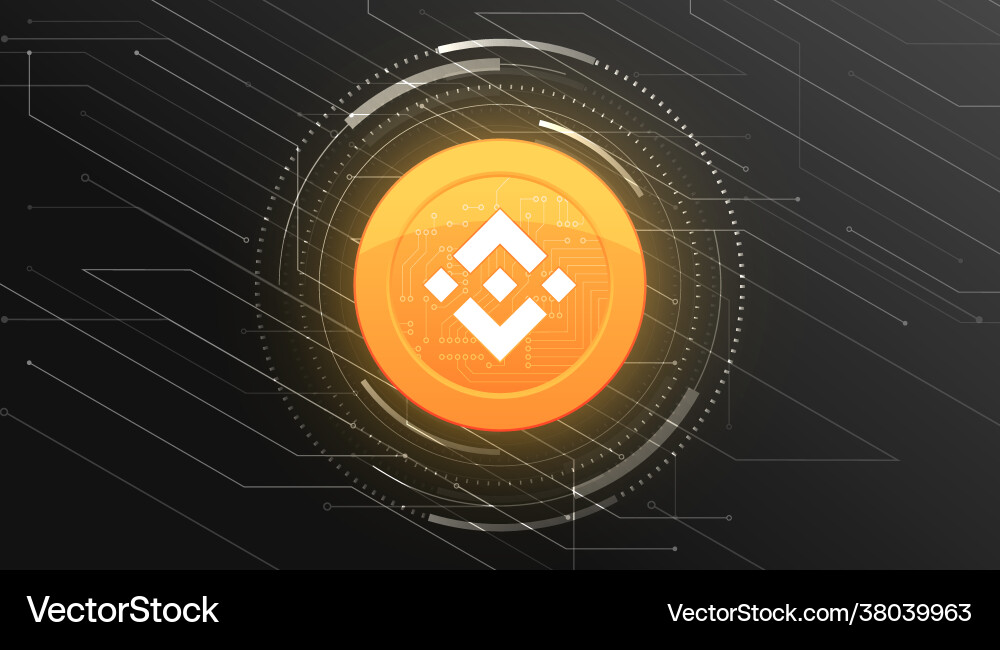 Binance bnb crypto currency themed banner Vector Image