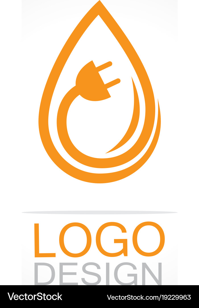 Drop water electricity logo Royalty Free Vector Image