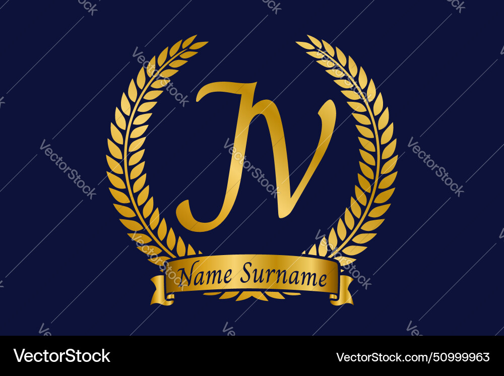 Initial letter j and v jv monogram logo design Vector Image