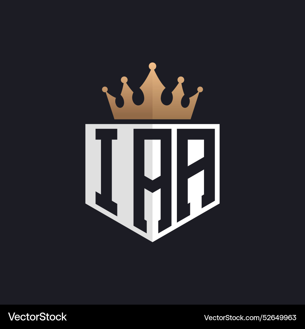 Luxury iaa logo with crown elegant initials Vector Image