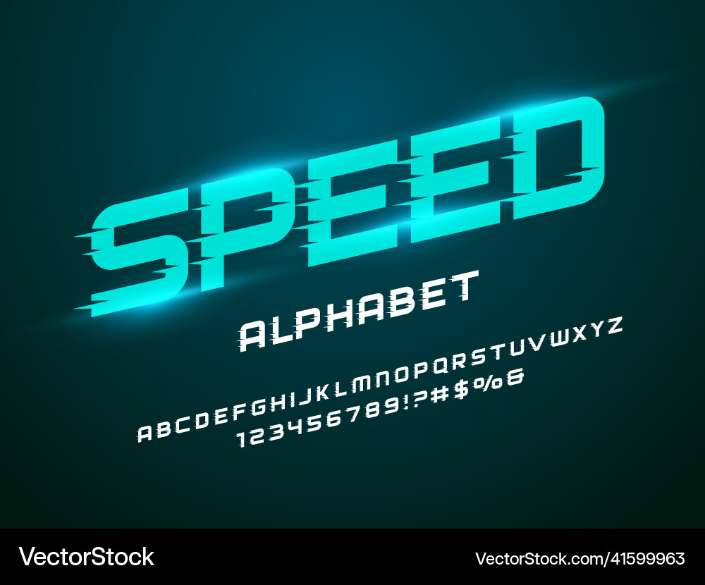 Speed font Royalty Free Vector Image - VectorStock