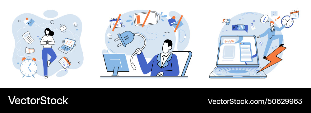 Stress at work overtime and pressure Royalty Free Vector