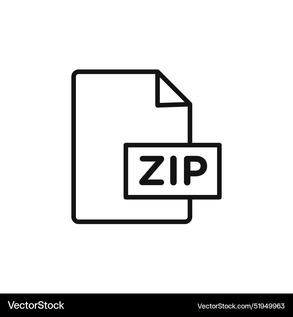 Zipped File Logo Sign Outline Royalty Free Vector Image 