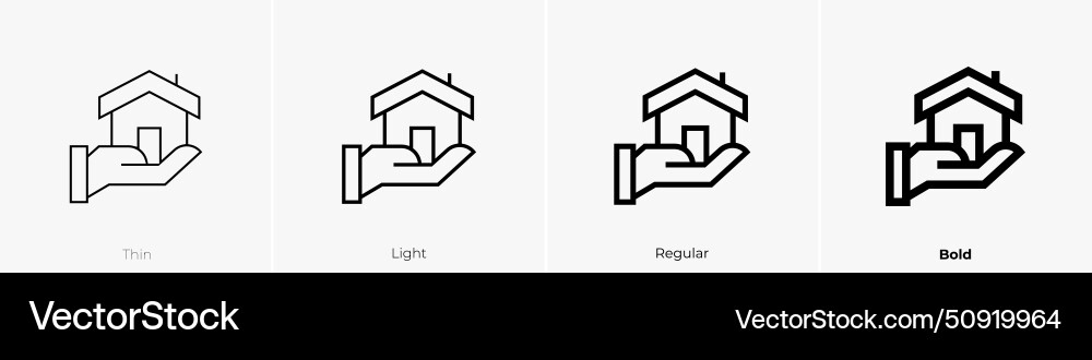 Buy home icon thin light regular and bold style Vector Image