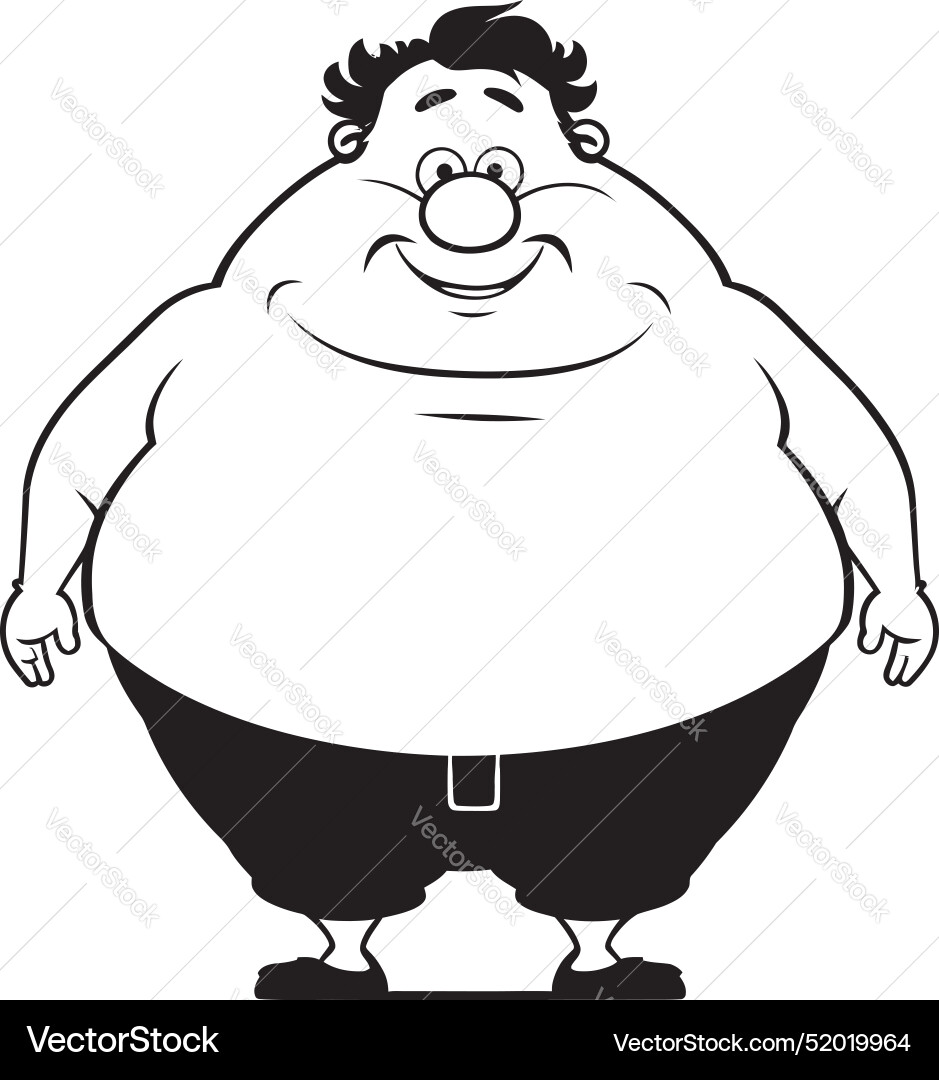 Chubby character fat man icon emblem portly Vector Image