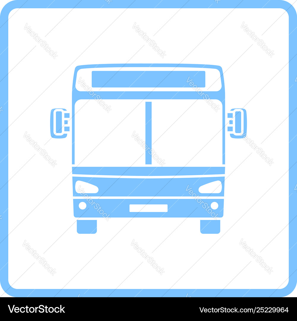 City bus icon front view Royalty Free Vector Image