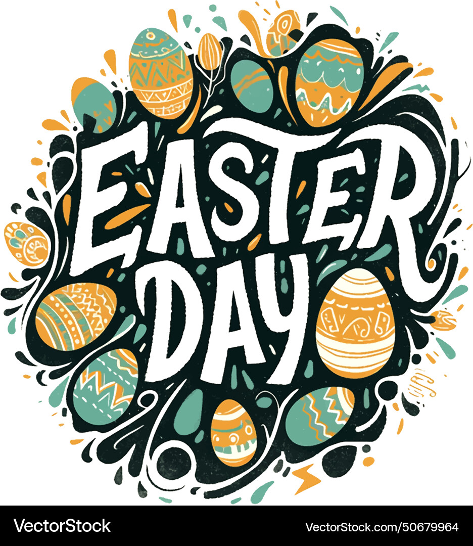 Easter day is a colorful and fun design Royalty Free Vector